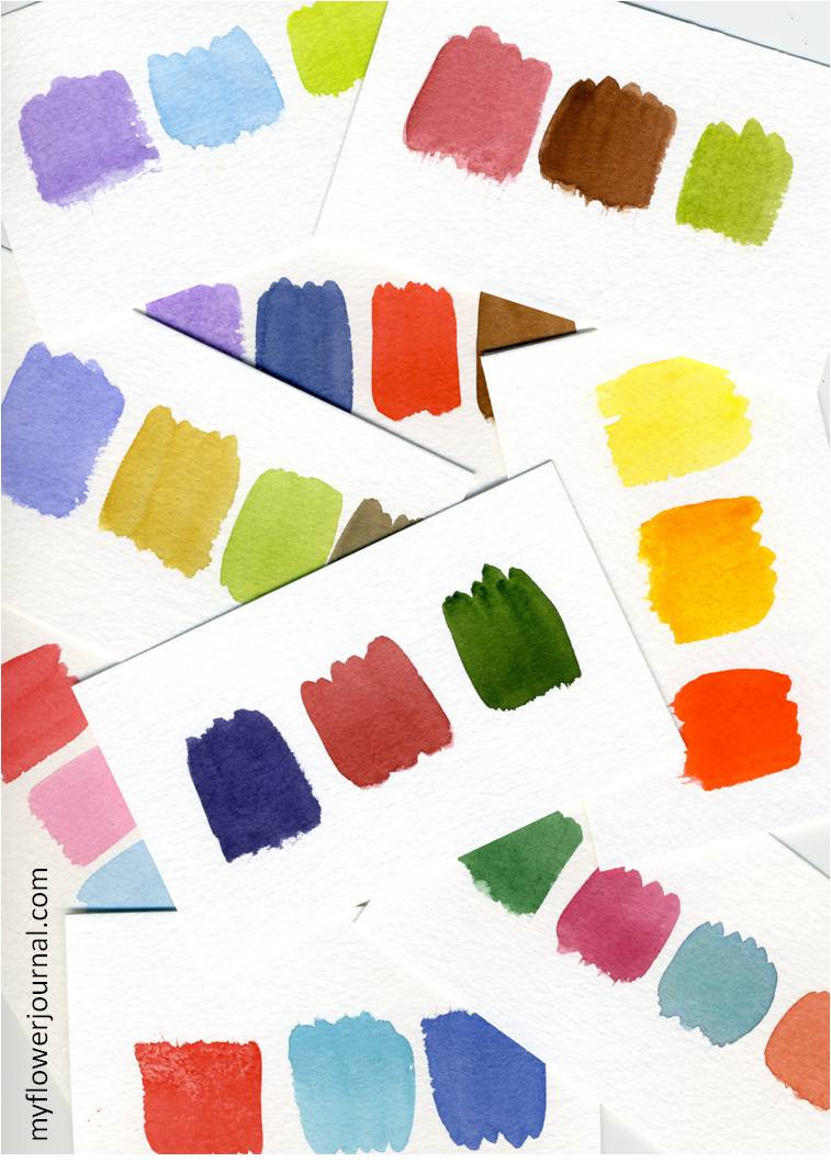 Color Swatches in Watercolor - My Flower Journal