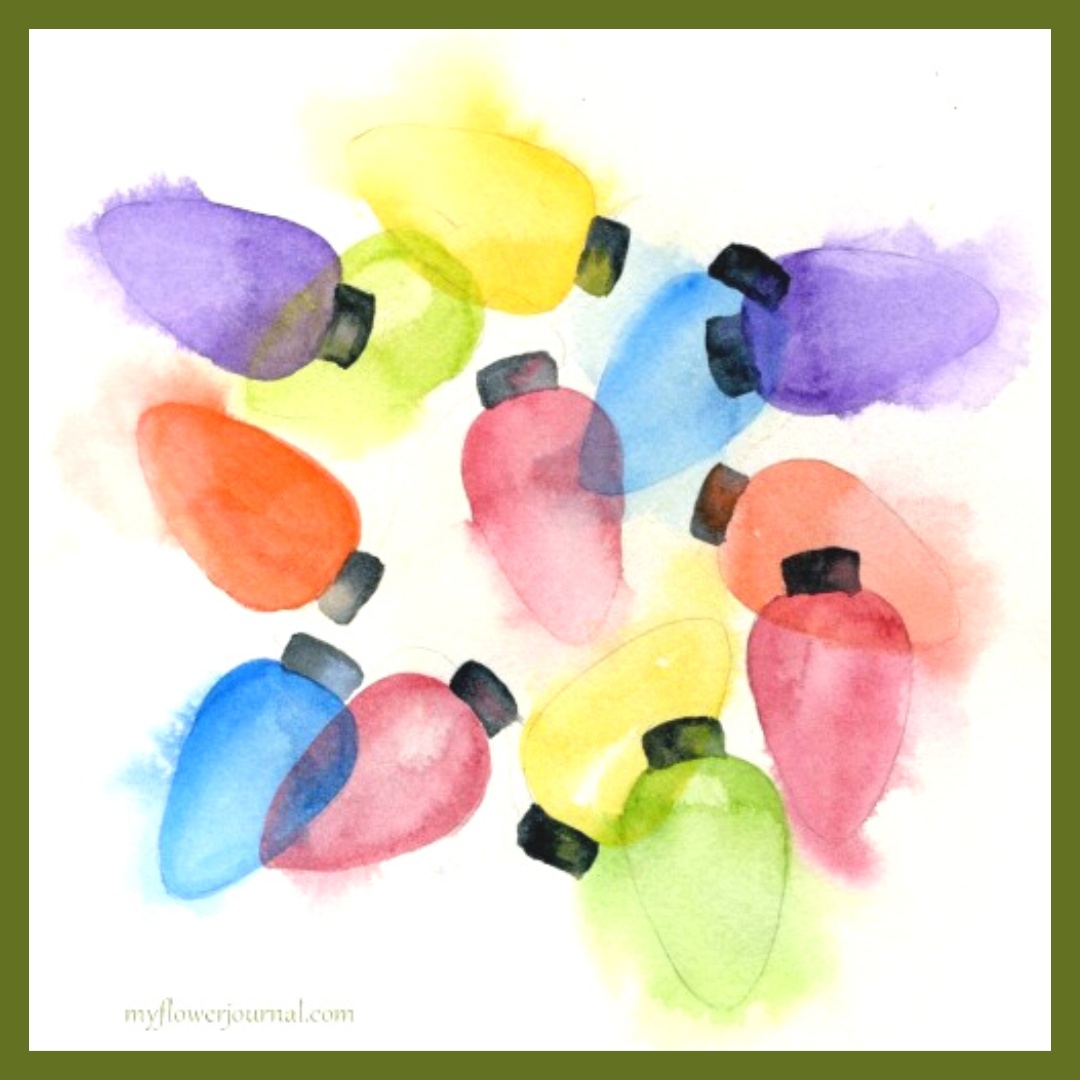 Watercolor Christmas Lights That Glow - My Flower Journal