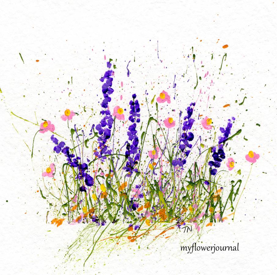 Printable Splatter Paint Flower Art - My Flower Journal