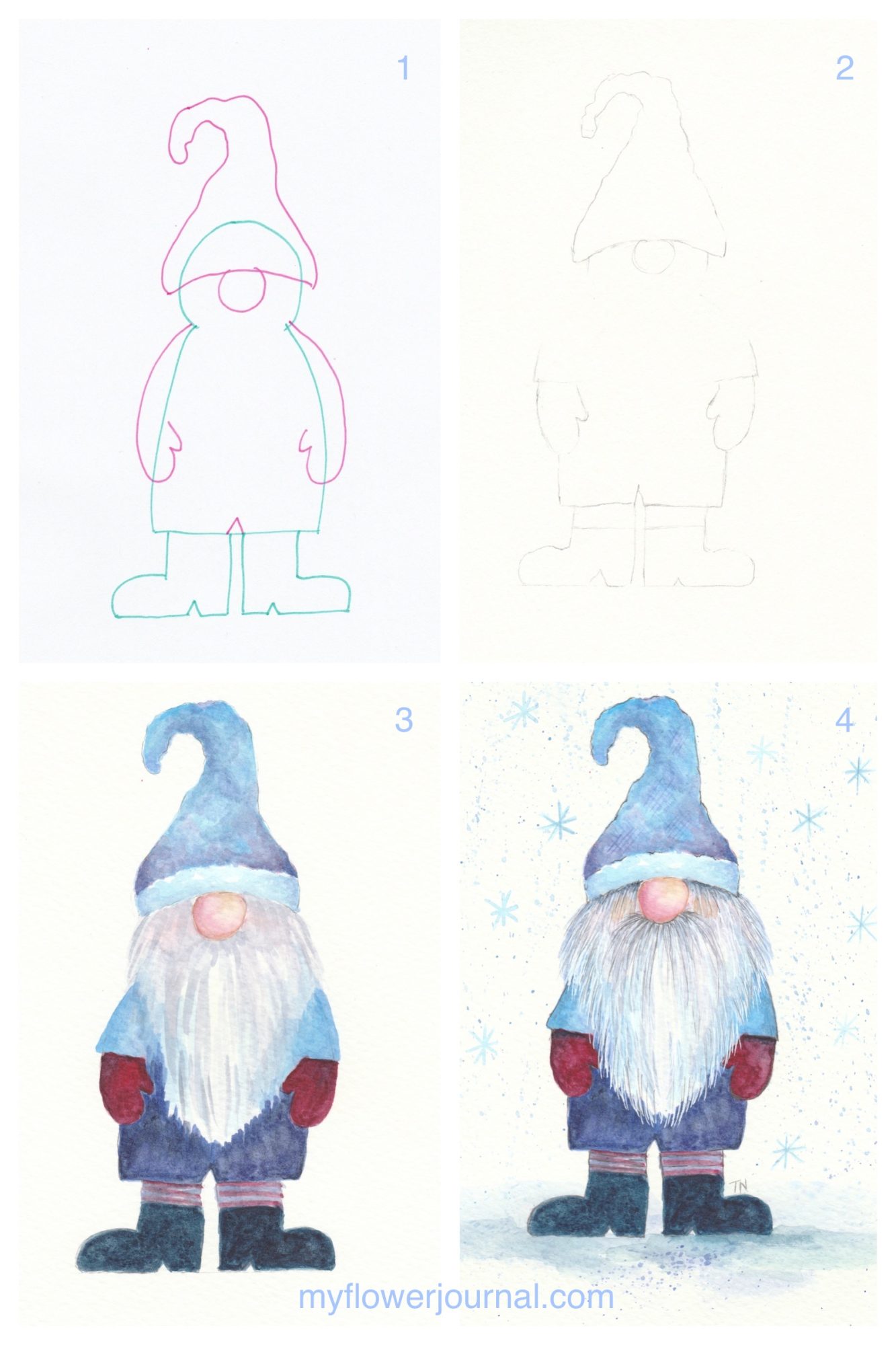 Paint A Watercolor Gnome In A Few Easy Steps - My Flower Journal