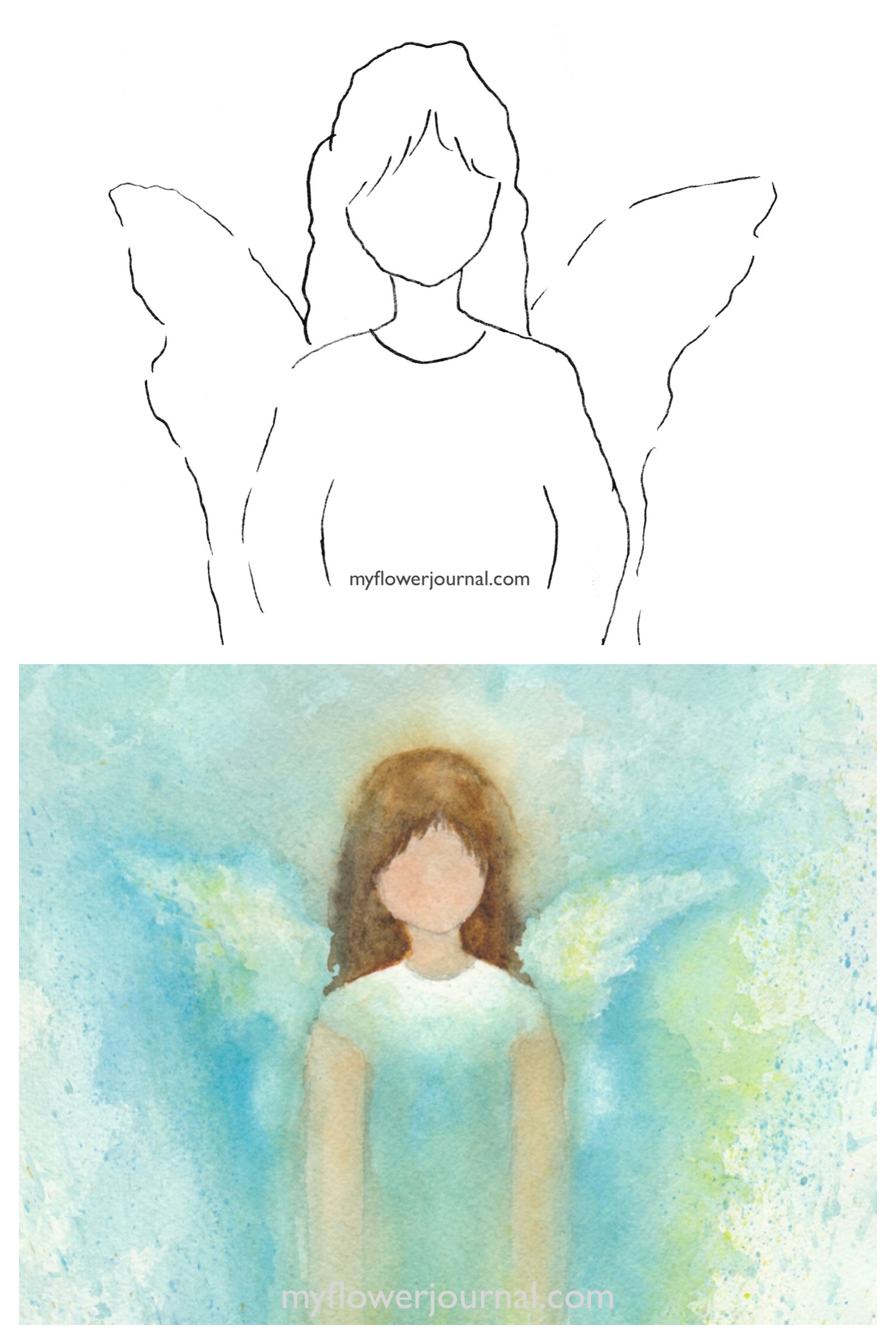 Angel in Watercolor - My Flower Journal